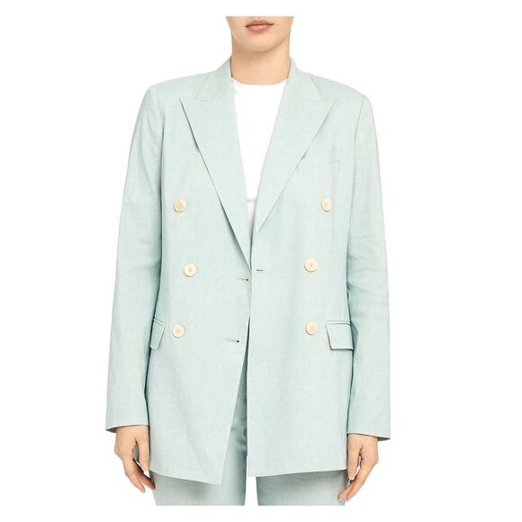 Theory | Jackets & Coats | Theory Womens Light Blue Double Breasted ...